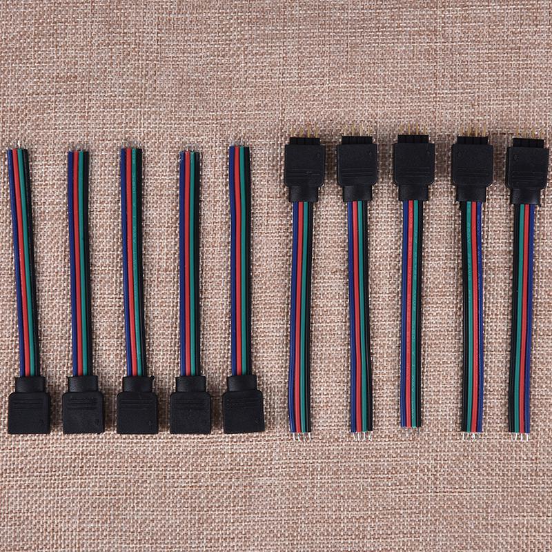 10Pcs 4Pin Male + Female Connector Cable Wire For 3528 5050 Led Strip Light uygun fiyatlı satın ...