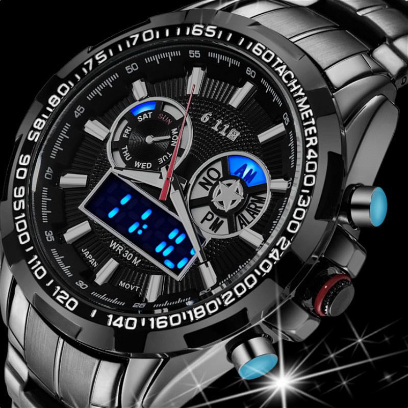 Buy Men's Multi-function Watches 30M Waterproof Sports Digital Military ...