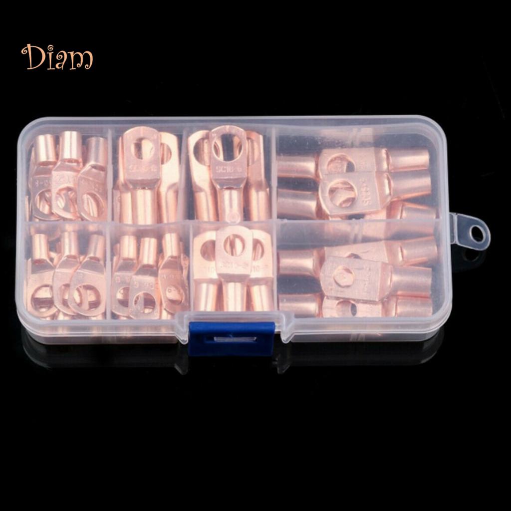 Buy Hara 60Pcs SC6-25 2 Holes Copper Connector Wire Terminals Lighting ...