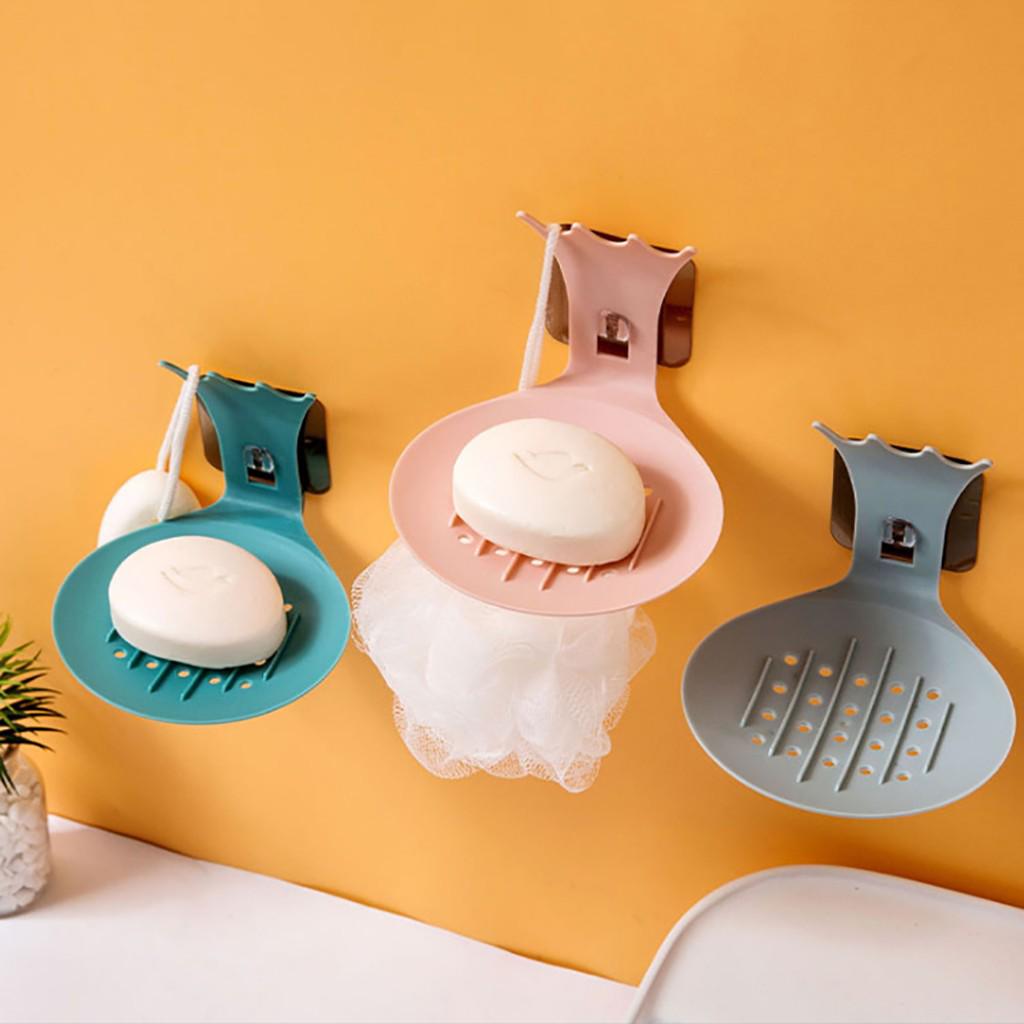 [BD36] Wall-Mounted Soap Box Holder Bathroom Storage Box Drain Soap ...