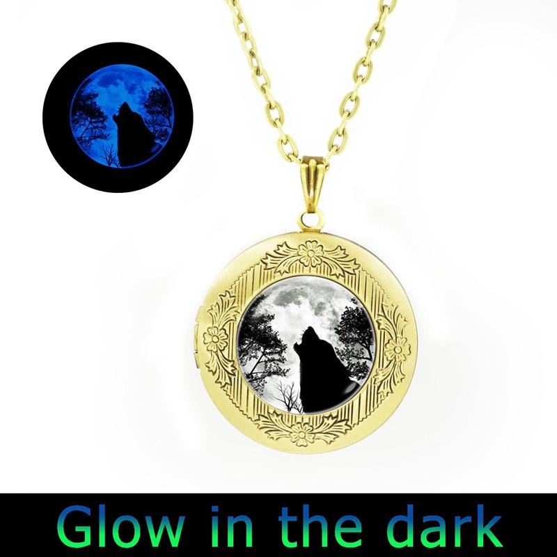 Buy Glowing Wolf Locket Pendant, Brass Wolf Locket Pendant, Brass Wolf ...