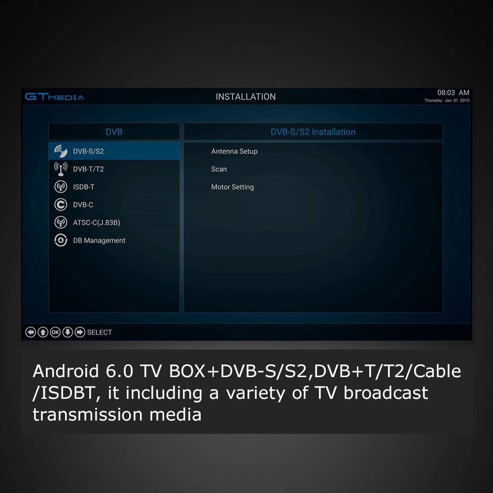 GTMEDIA GTC Android 6.0 TV BOX DVB-S/S2 DVB-T/T2/Cable/ISDBT TV Set-top ...