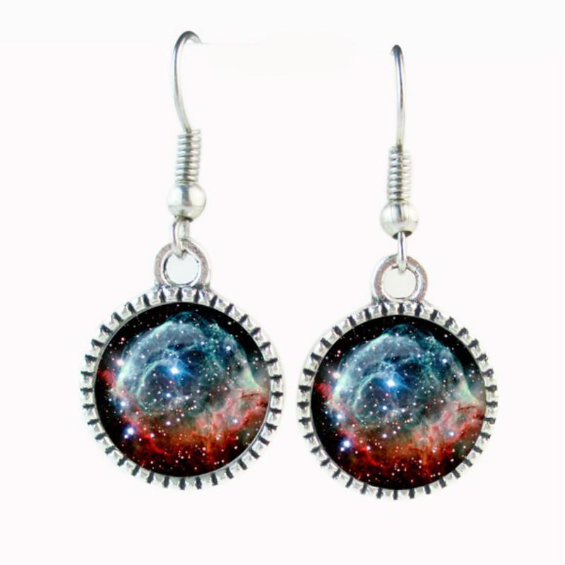 Buy Nebula Earring Space Glass Dome Planet Earings Galaxy Stardust ...