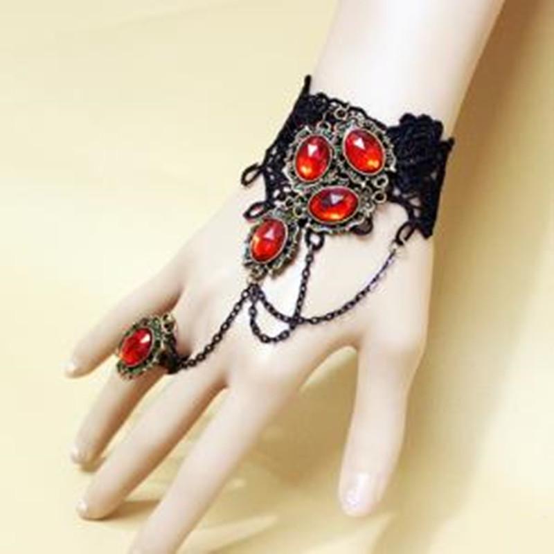 Buy Jewelry Gothic Handcrafted Vintage Lace Vampire Ring Bracelet at ...