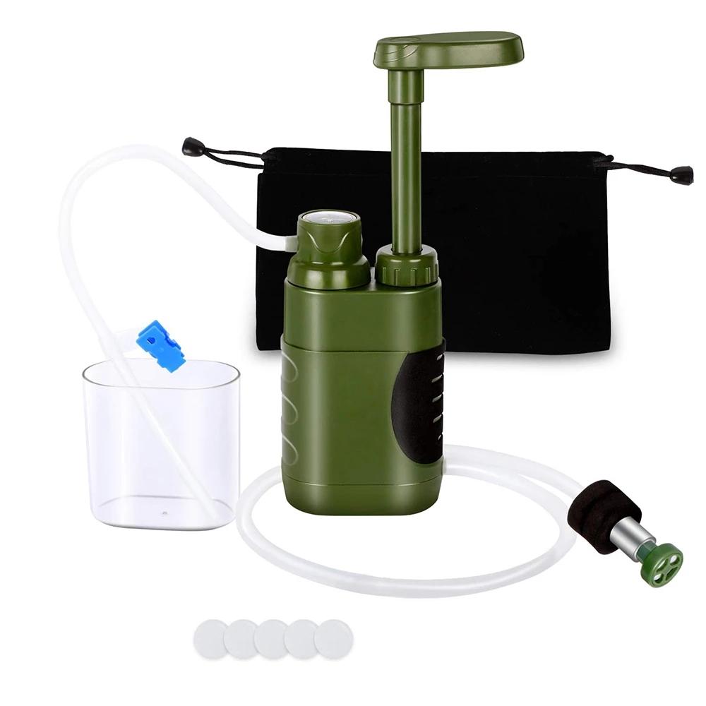 Outdoor Water Filter Camping Travel Emergency Hand Water Purifier Pump ...