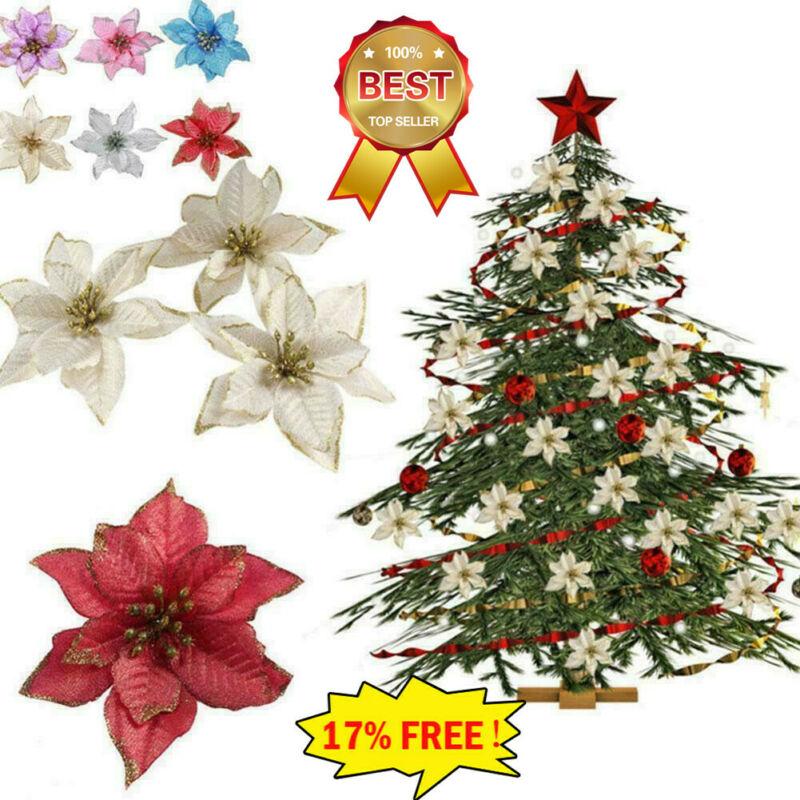Koop Feather Flower Christmas Tree Decoration Clip on Vintage Fluffy ...