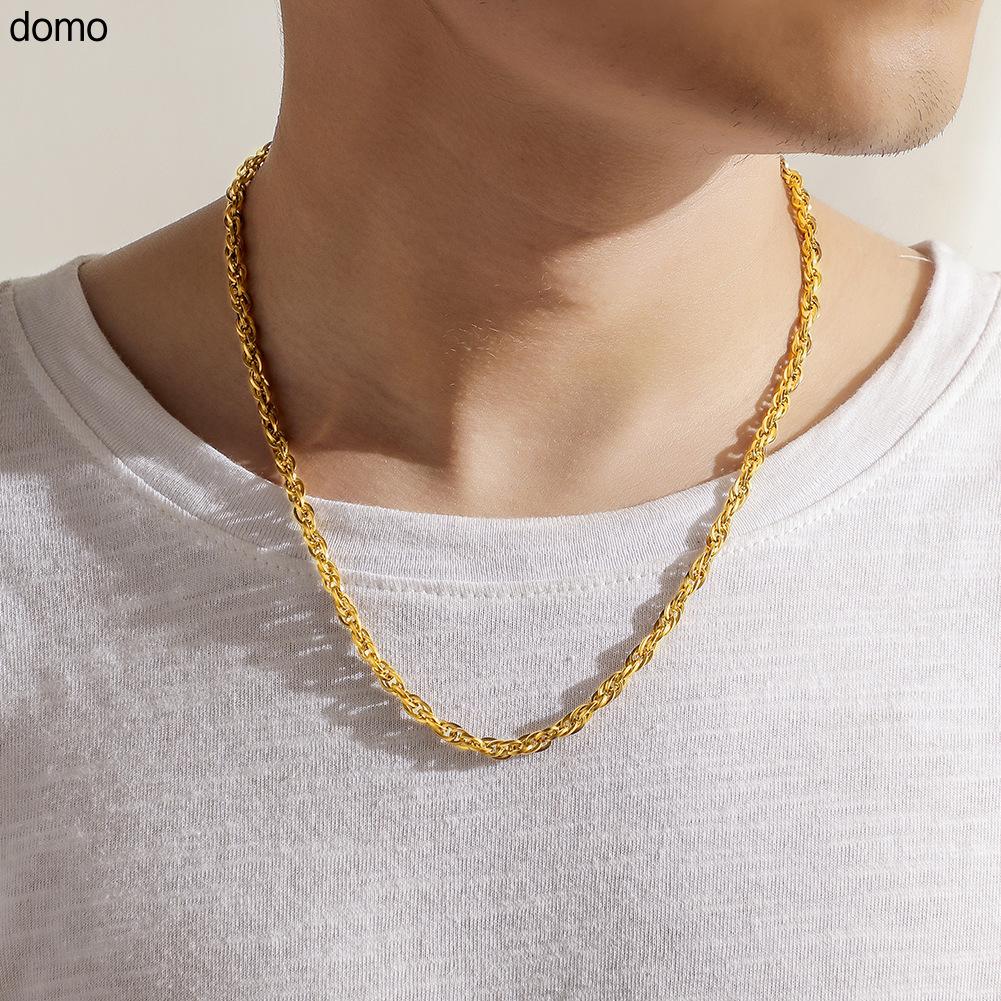 Cheap Punk Simple Versatile Solid Color Water Wave Chain Men's Clavicle ...