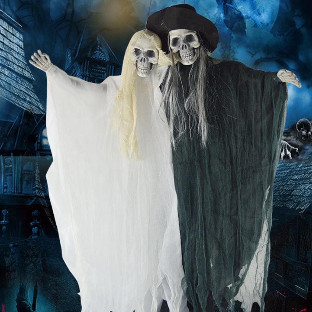 Buy Animated Hanging Skeleton Bride Groom Halloween Outdoor Decorations ...