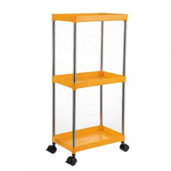 Satın alın White 3-Tier Plastic Rolling Utility Cart Multi-Functional ...