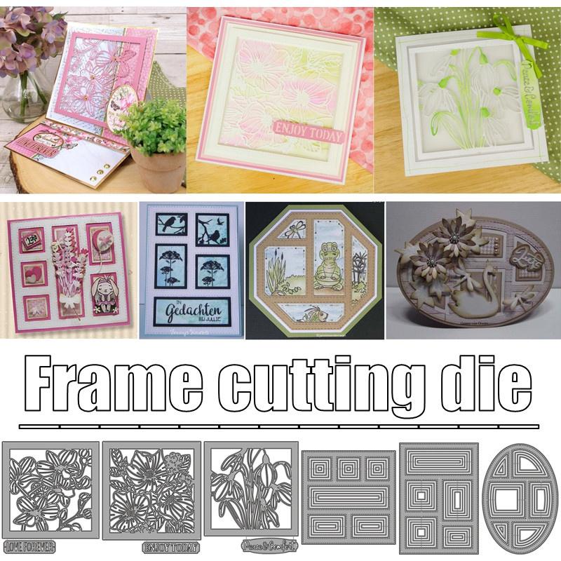 Buy Flower Frame Metal Cutting Dies Scrapbook Embossing Paper Card ...