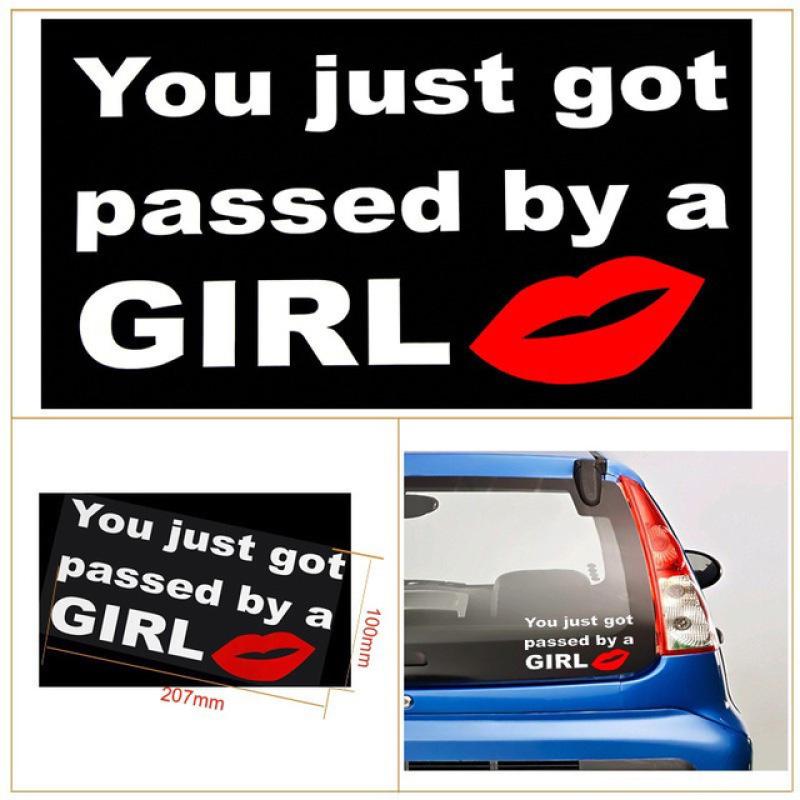 Buy Funny You Just Got Passed By a Girl Letters Car Reflective Sticker ...