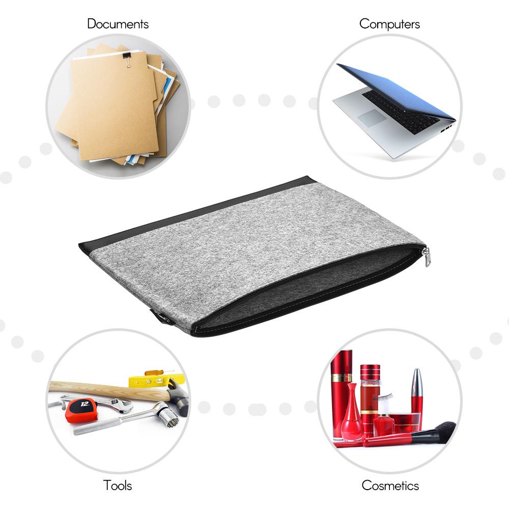 Quality Wool Felt File Bags Waterproof with Zipper A4 Size Document Bag ...
