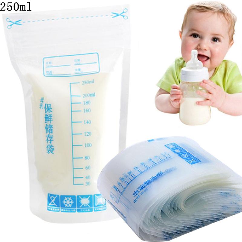 Buy 30pcs Breast Milk Storage Bag Milk Feeding Bag 250ml Breast Milk ...