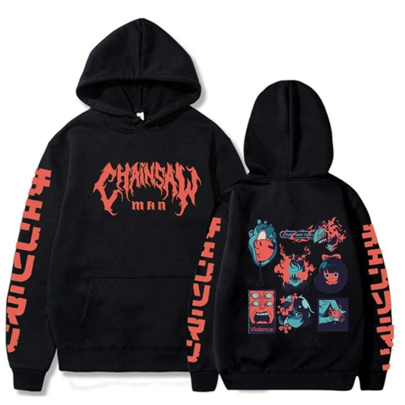 Buy Japanese Anime Graphic Chainsaw Man Hoodies Pochita Manga Men's ...