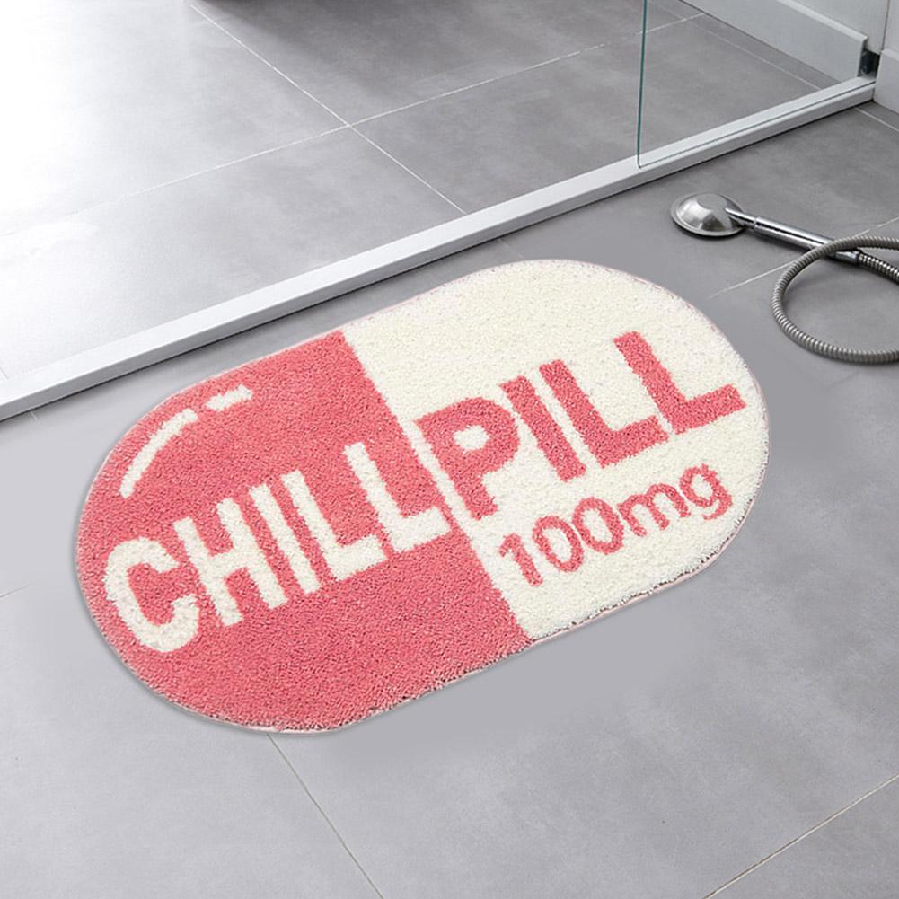 Cheap Funny Cute Chill Pill Bath Mat Small Pink Bathroom Preppy Decor ...