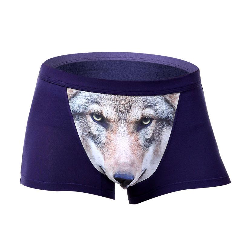 Buy Men's Underwear Fashion 3D Wolf Head Printed Briefs Underpants ...