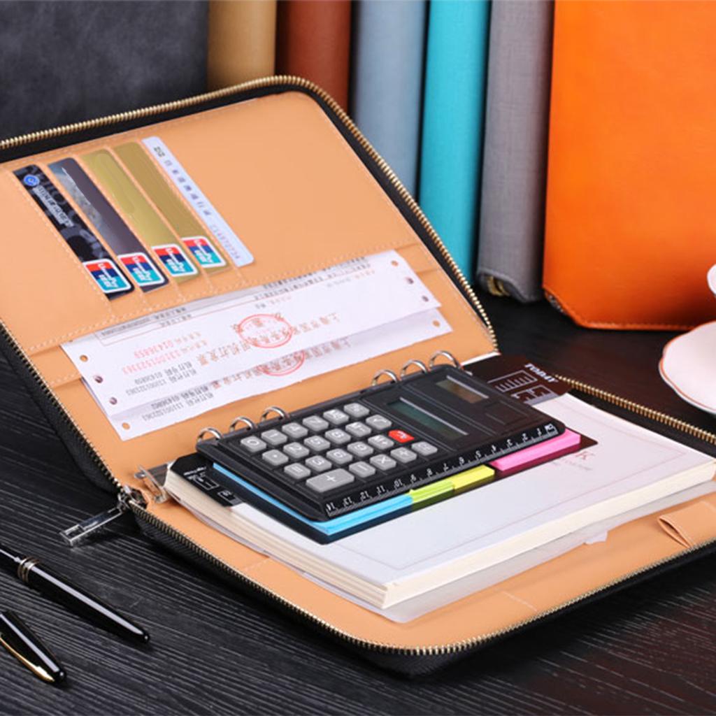 Buy Leather Zipper Padfolio with Replaceable Looseleaf Paper 80 Sheet ...