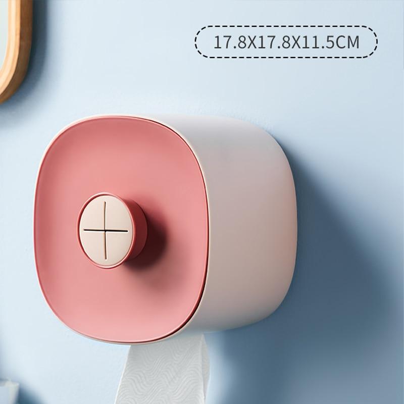 Buy Toilet Roll Paper Box Punch-Free Waterproof Wall-Mounted Paper Box ...