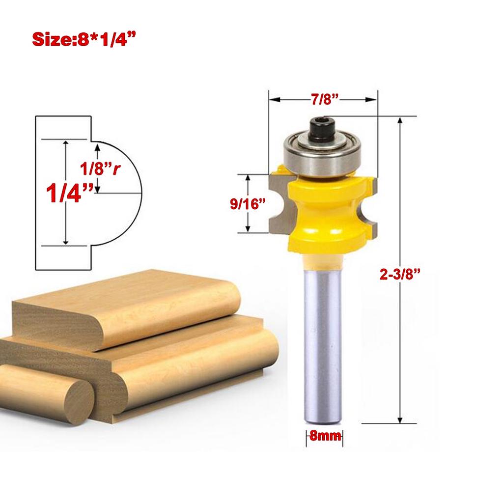Buy 8mm Shank Bullnose Router Bit C3 Carbide Tipped Woodworking Cutter ...