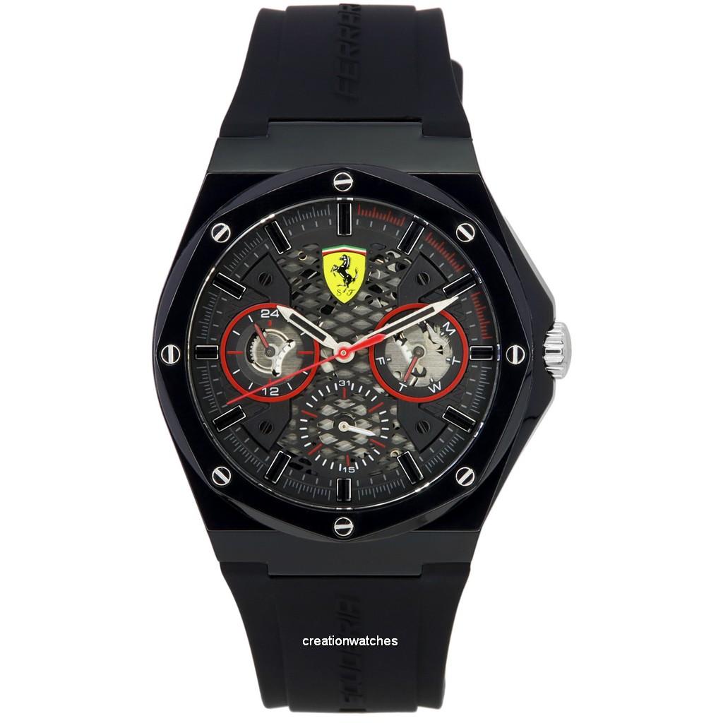 Buy Scuderia Ferrari Aspire Rubber Strap Black Dial Quartz 0830785 Mens ...
