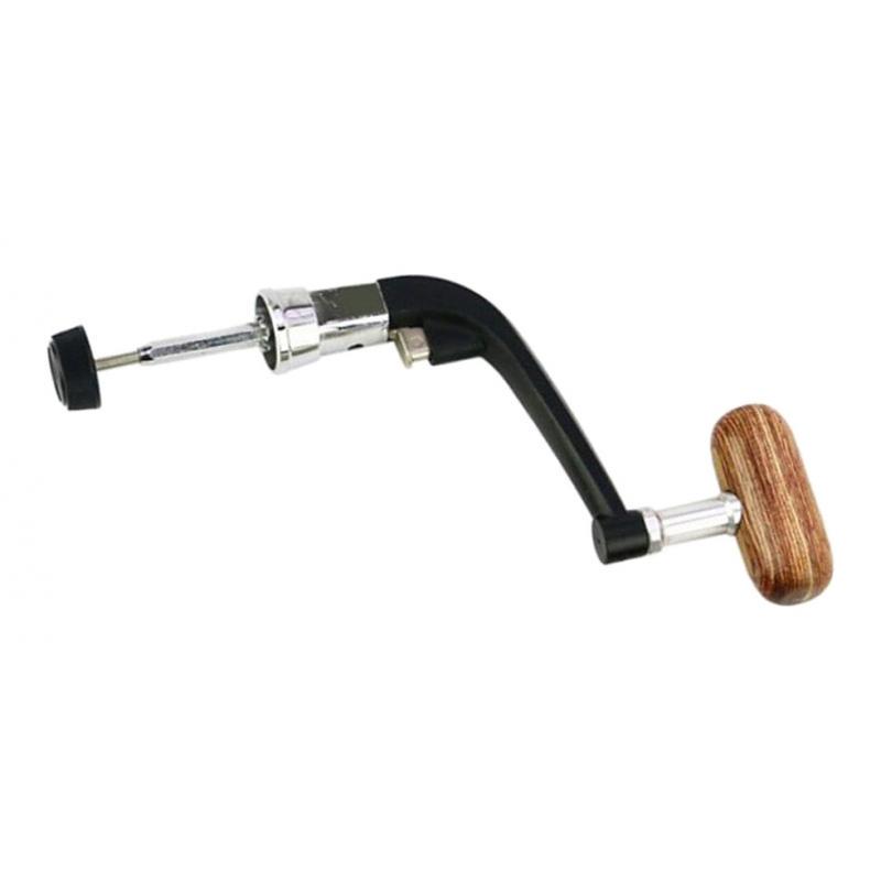 Buy Metal Spinning Fishing Reel Handle Rocker Arm Wooden Crank Black L ...