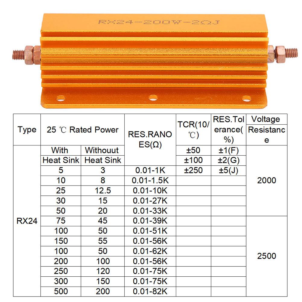 Buy RX24 Professional 200W 2R High Power Resistor Aluminium Housing ...