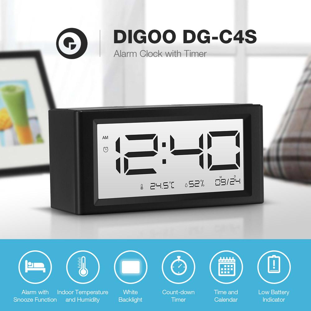 Buy Digoo DG-C4S Backlight Timer Temperature Humidity Calendar Snooze ...