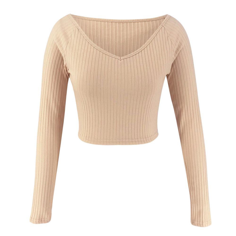 Buy Women's Autumn and Winter Sweaters Sexy V-neck Exposed Navel Short ...