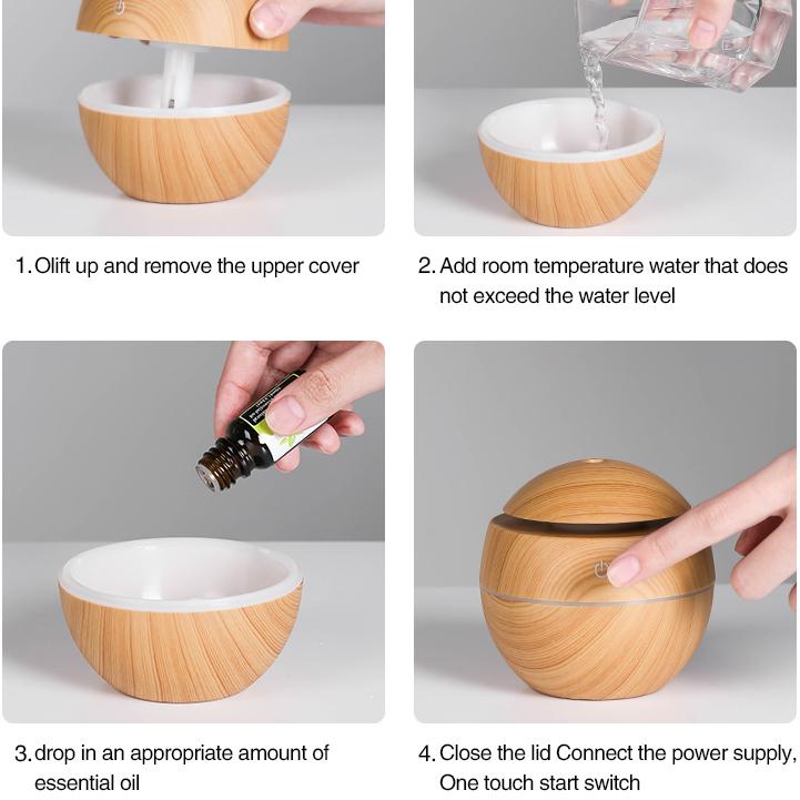 💰Köp billigt online Humidifier Electric Air Aroma Diffuser Wood ...