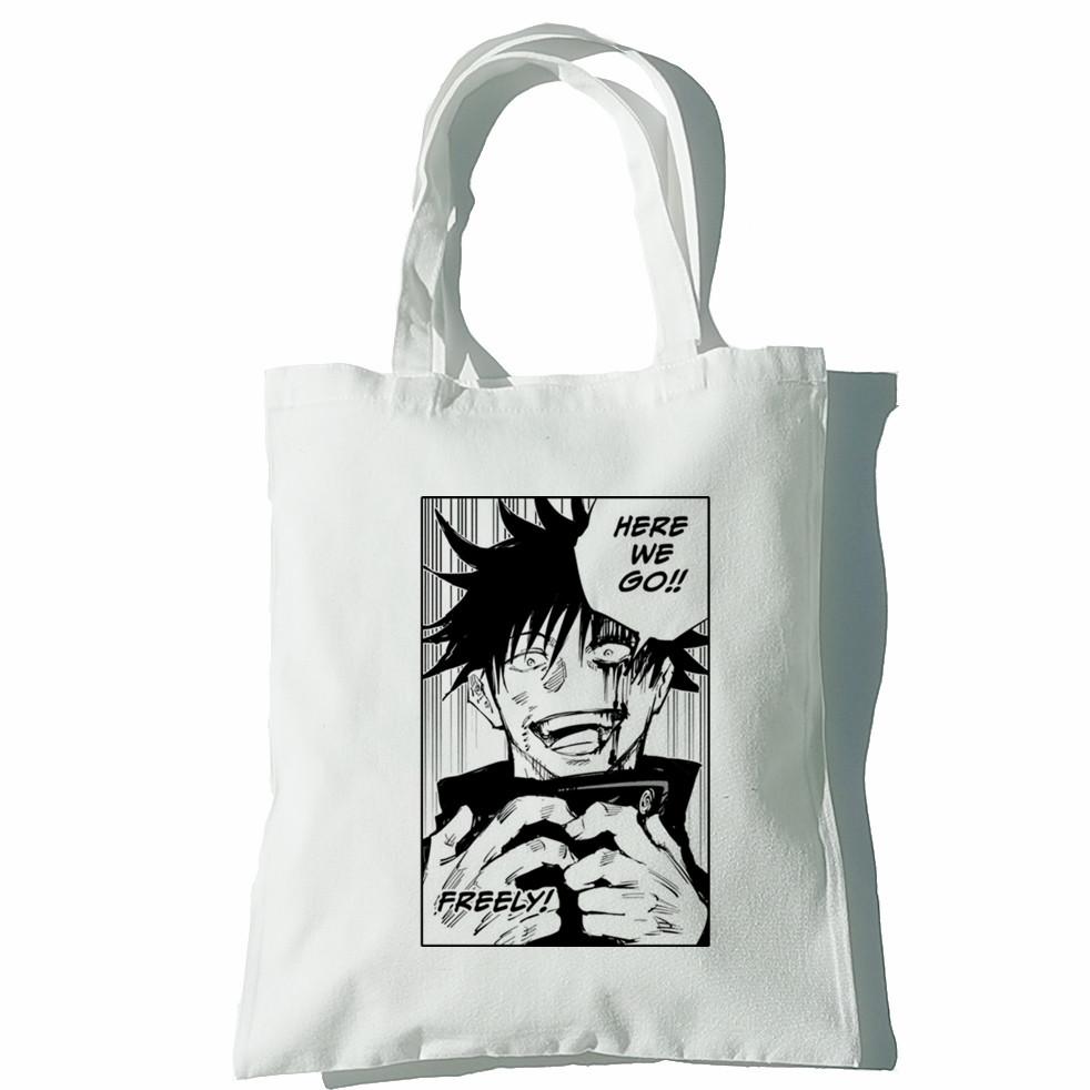 Cheap Gojo Satoru Women Canvas Tote Shopping Bag Girl Jujutsu Kaisen ...