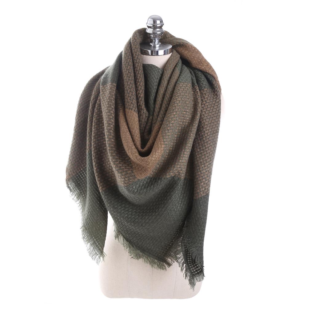 Buy Imitation Cashmere Color-blocking Scarf Retro Thick Warm Square ...