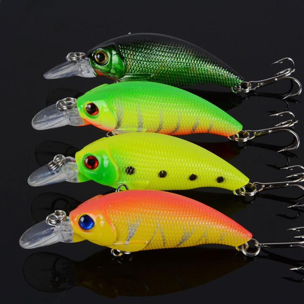 Cheap 4 Colors Plastic Hard Crank Crankbait Baits Fishing Lures Two ...
