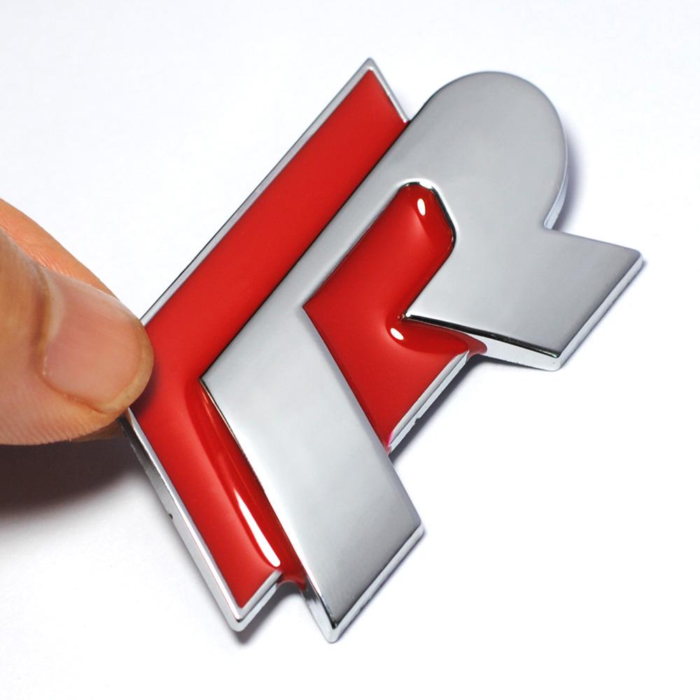 Buy 1pcs R Logo Sticker Car Style Accessories Black Car Chrome Emblem ...