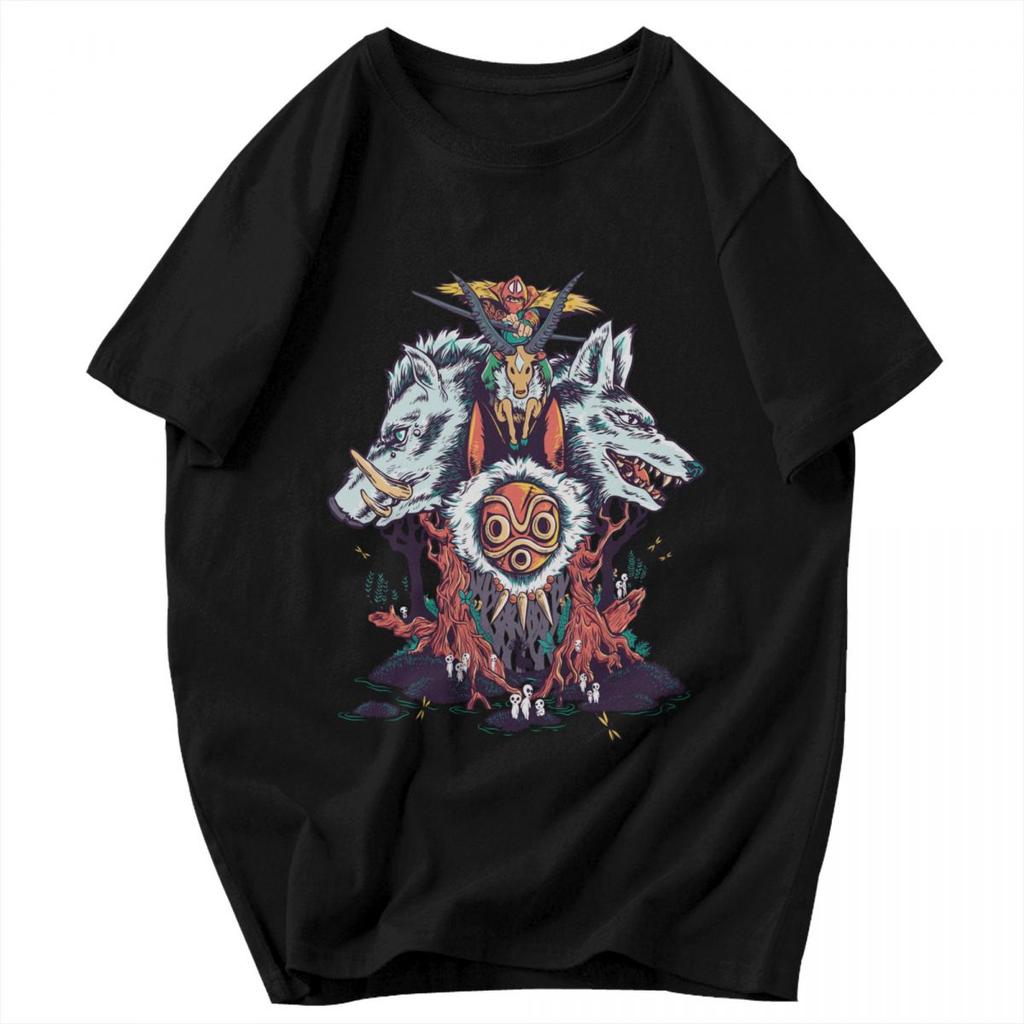 Buy The Wolf Princess Anime Princess Mononoke T Shirt Plus Size Cotton ...
