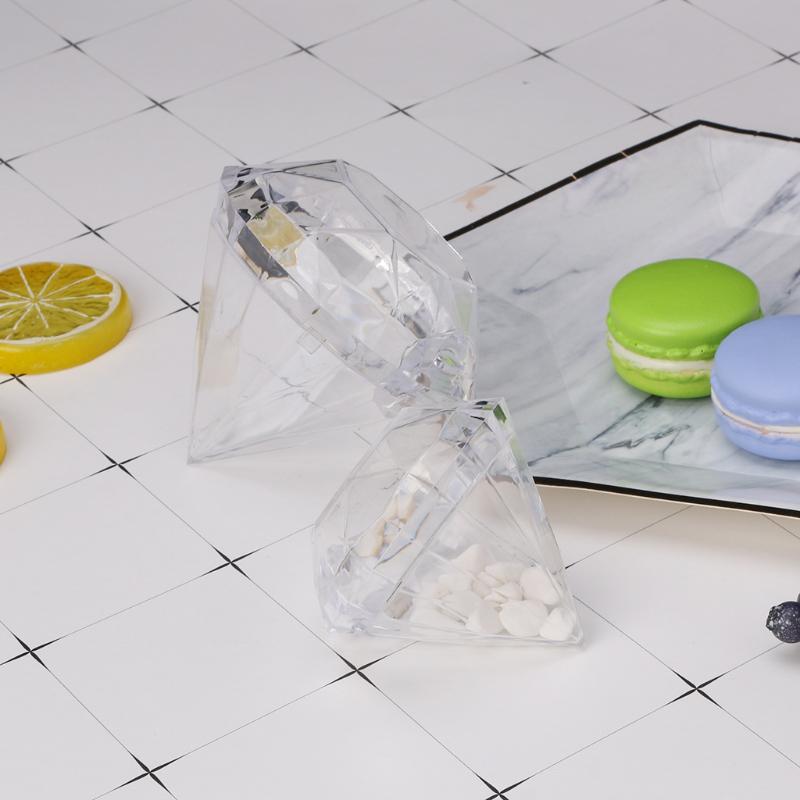 Buy Wedding Party Home Clear Diamond Shape Transparent Plastic Candy ...
