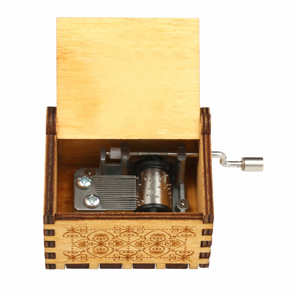 Buy Vintage Music Box Wooden Theme Song Music Carved Case Engraving ...