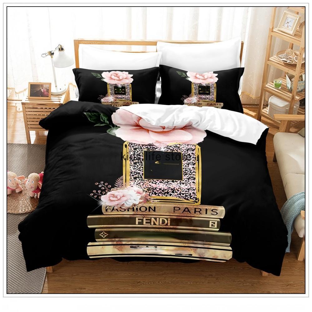 Buy Perfume Rose Bedding Set Flower Pink Duvet Cover Sets Comforter Bed ...