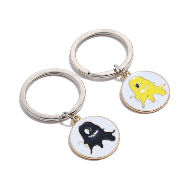Buy 1PC Halloween Alloy Ghost Shaped Key Rings Cartoon Keychain Bag ...