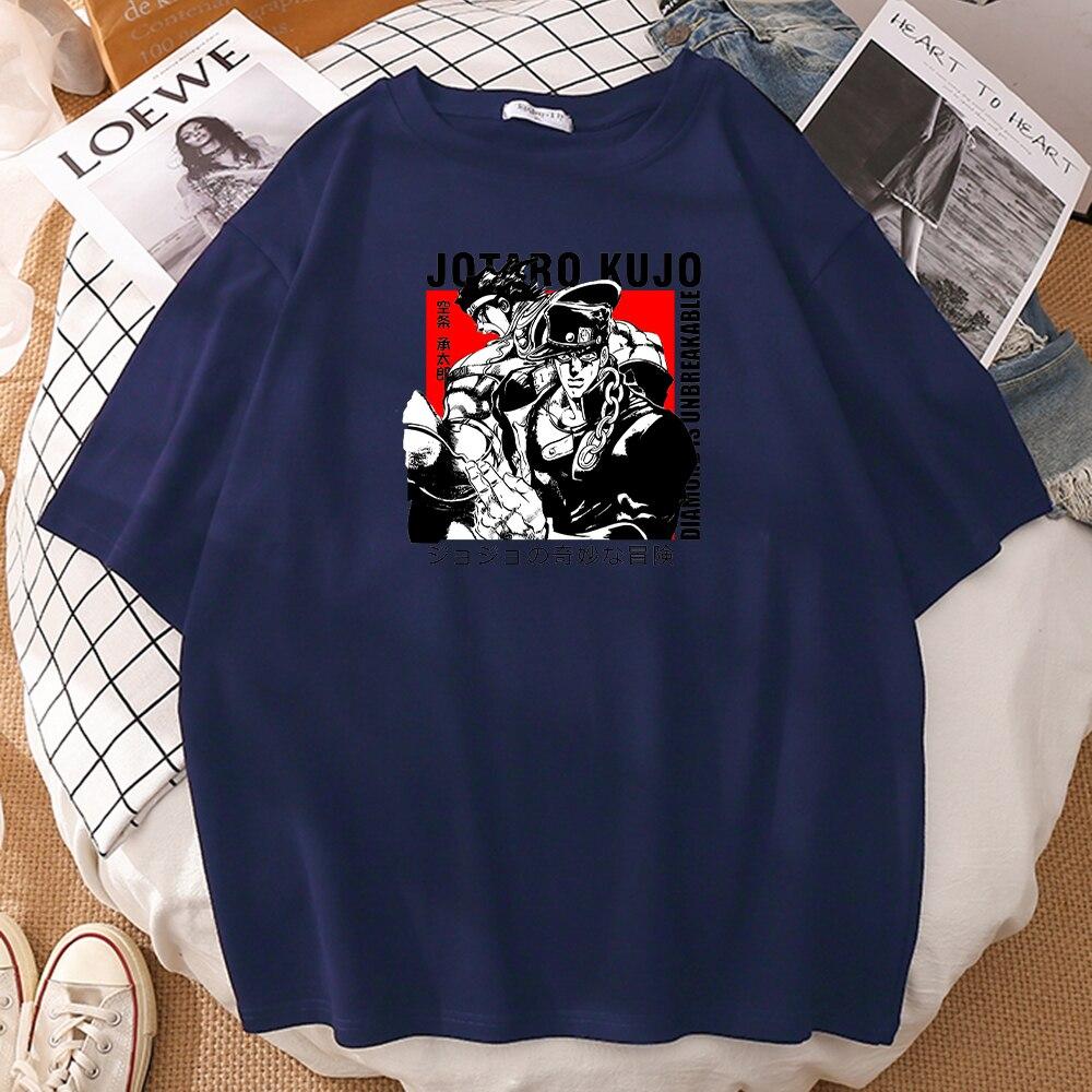 Satın alın Japan Manga Jojo Jotaro Kujo Black Printing Men T Shirt ...