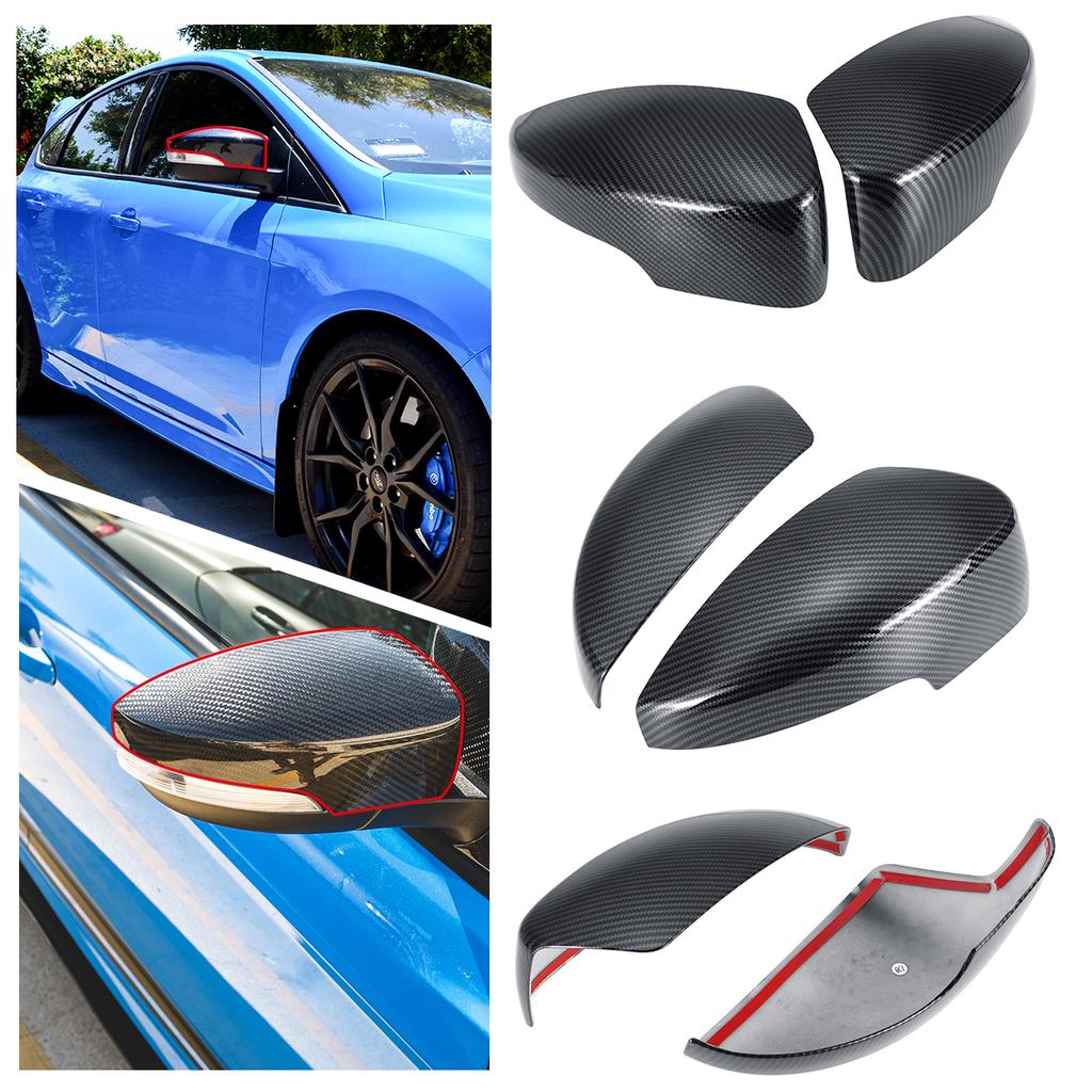 2Pc Carbon Fiber Color Rearview Mirrors Cover For Ford Focus RS ST MK3 ...