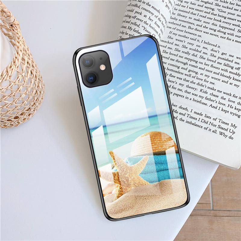 Buy Elegant 9H Tempered Glass Phone Shell Sea Starfish for Huawei ...