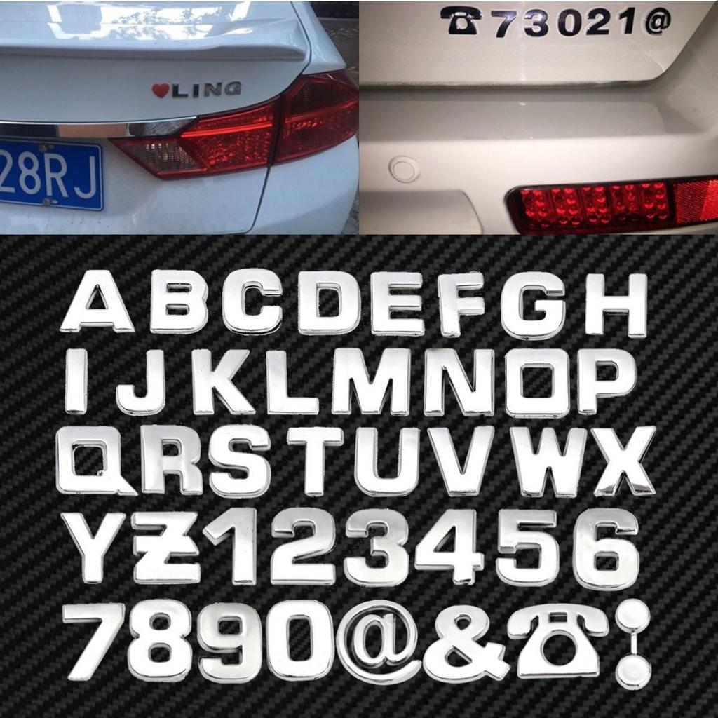Buy 40pcs DIY 3D Chrome ABS Emblem Sticker Alphabet Letter Number ...