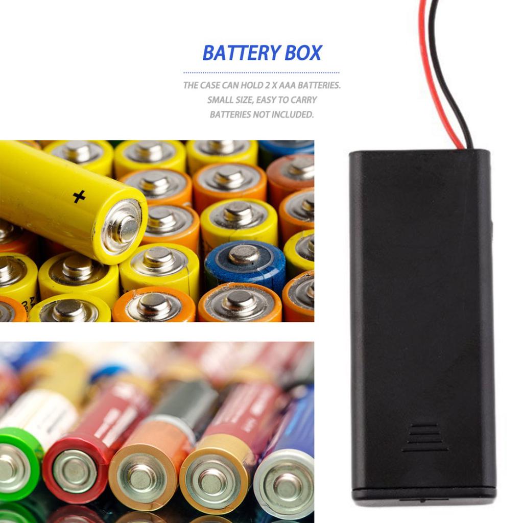Buy Amber Star Battery Case Box Holder for 2-AAA Battery with ON/OFF ...