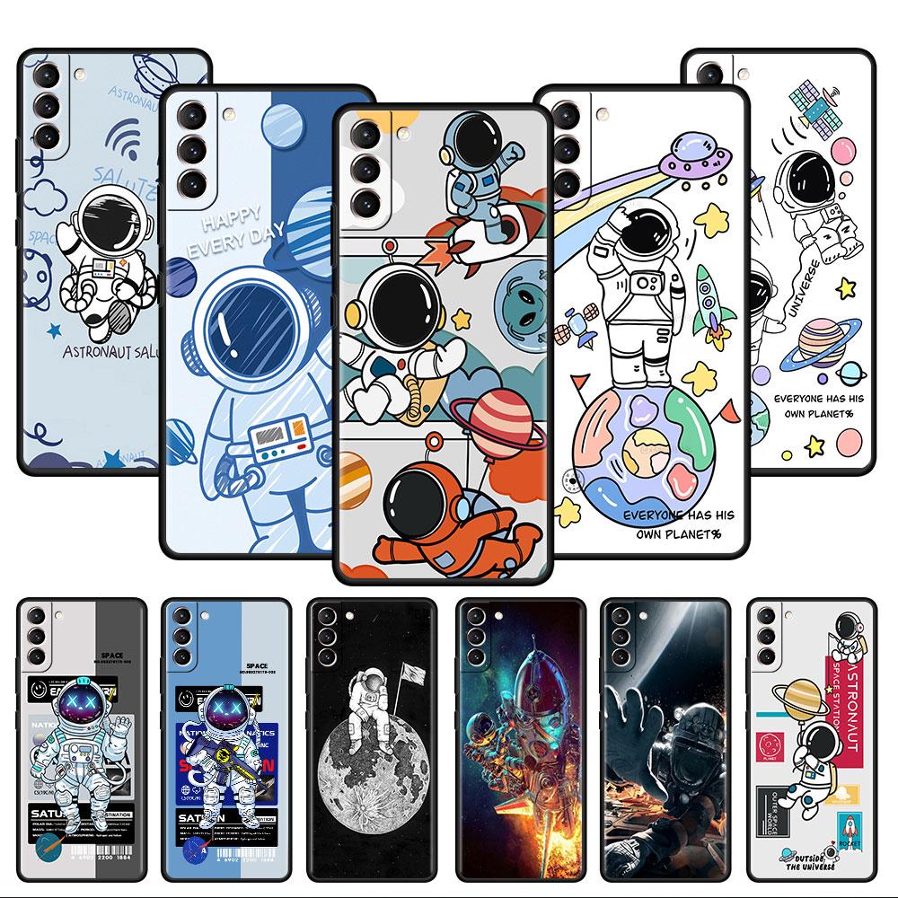 Fashion Astronaut Cute Case For Samsung Galaxy S22 S21 S20 FE S10 S9 Plus S8 Note 20 Ultra 10 ...