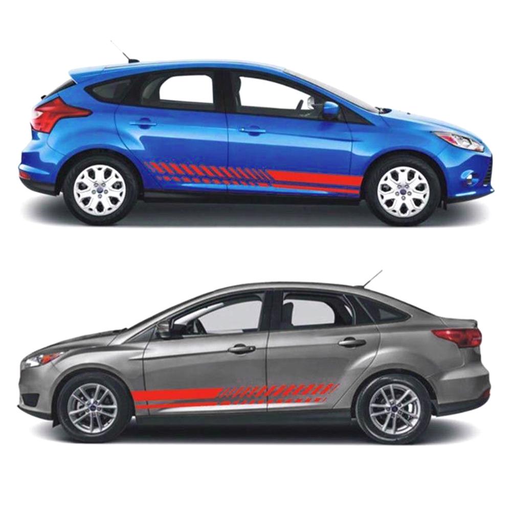 Buy Universal car sticker sports racing stripe sticker car body side ...