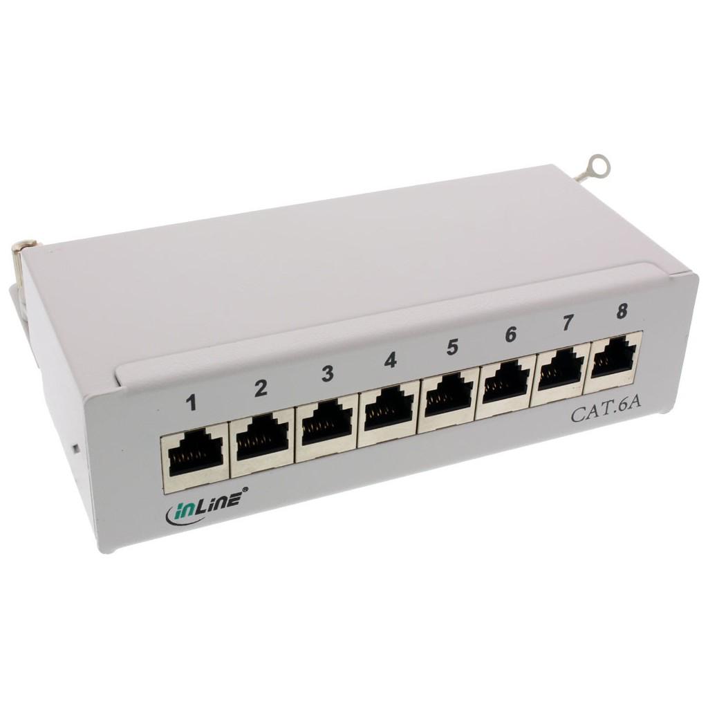 Buy InLine® Patch Panel, Cat.6A Table / Wall Set, 8-port, Light Gray ...