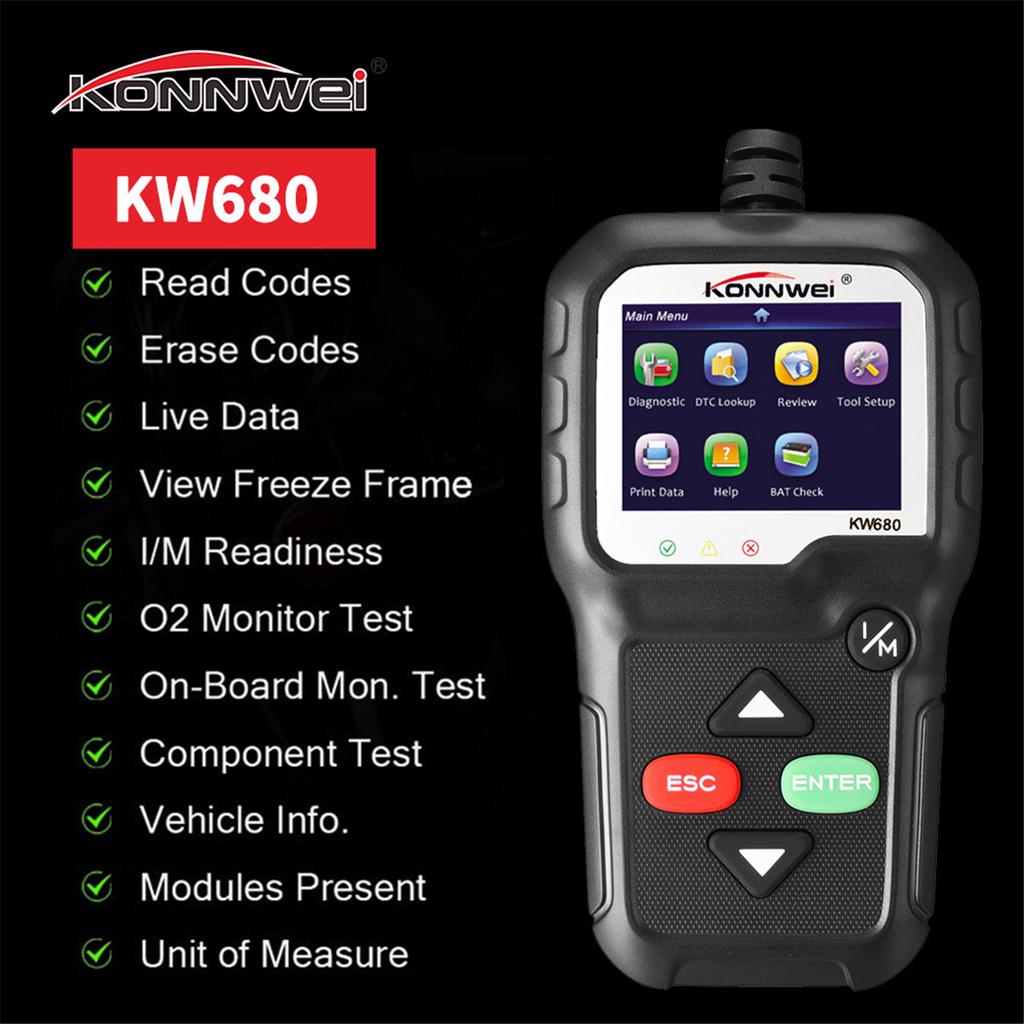Buy KONNWEI KW680 OBD2 Auto Diagnostic Scanner Engine Fault Code Car ...