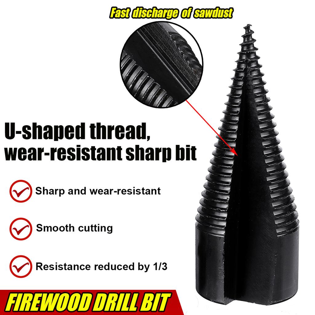 Drillpro 38/42/45/50MM Firewood Splitter Machine Drill Bit Wood Cone ...