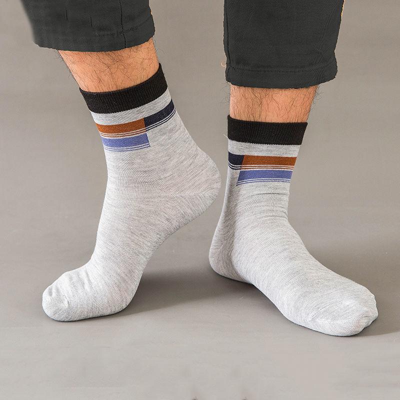 Buy 5 Pairs Cotton Men Socks Thicken Warm Business Socks Black Autumn ...