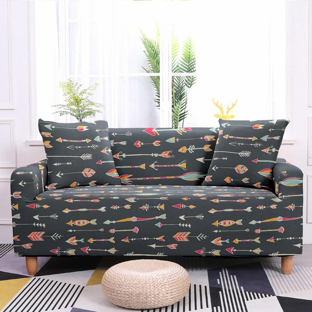 Cheap Elastic Sofa Cover for Living Room Wavy Line Pattern Couch Covers ...